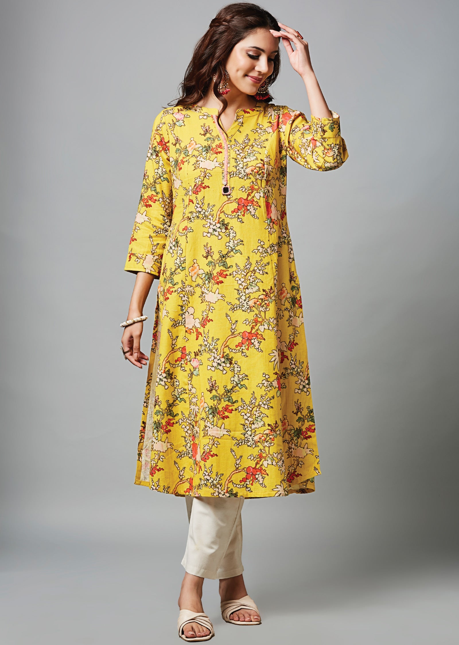 Yellow Cotton Straight Cut